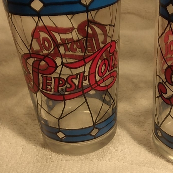 Pepsi | Dining | Tiffany Style Pepsicola Drinking Glasses | Poshmark